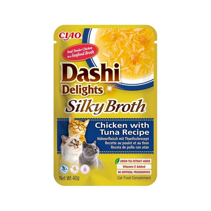 Inaba Dashi Delight Silky Broth Chicken with Tuna Cat Treats - 40 g ...