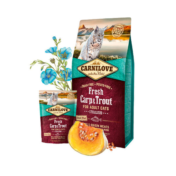 Carnilove Fresh Carp & Trout dry food for Sterilized cats – Aquarium